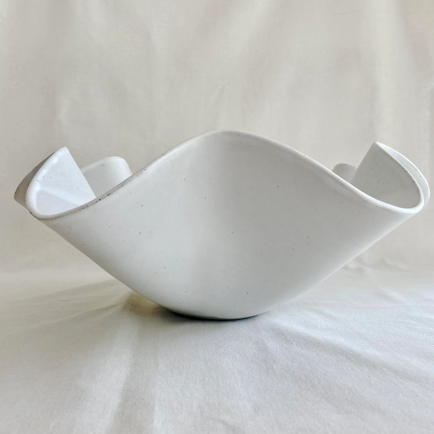 Extra Large White Wave Bowl - Decorative Ceramic – Polly Barton Ceramics