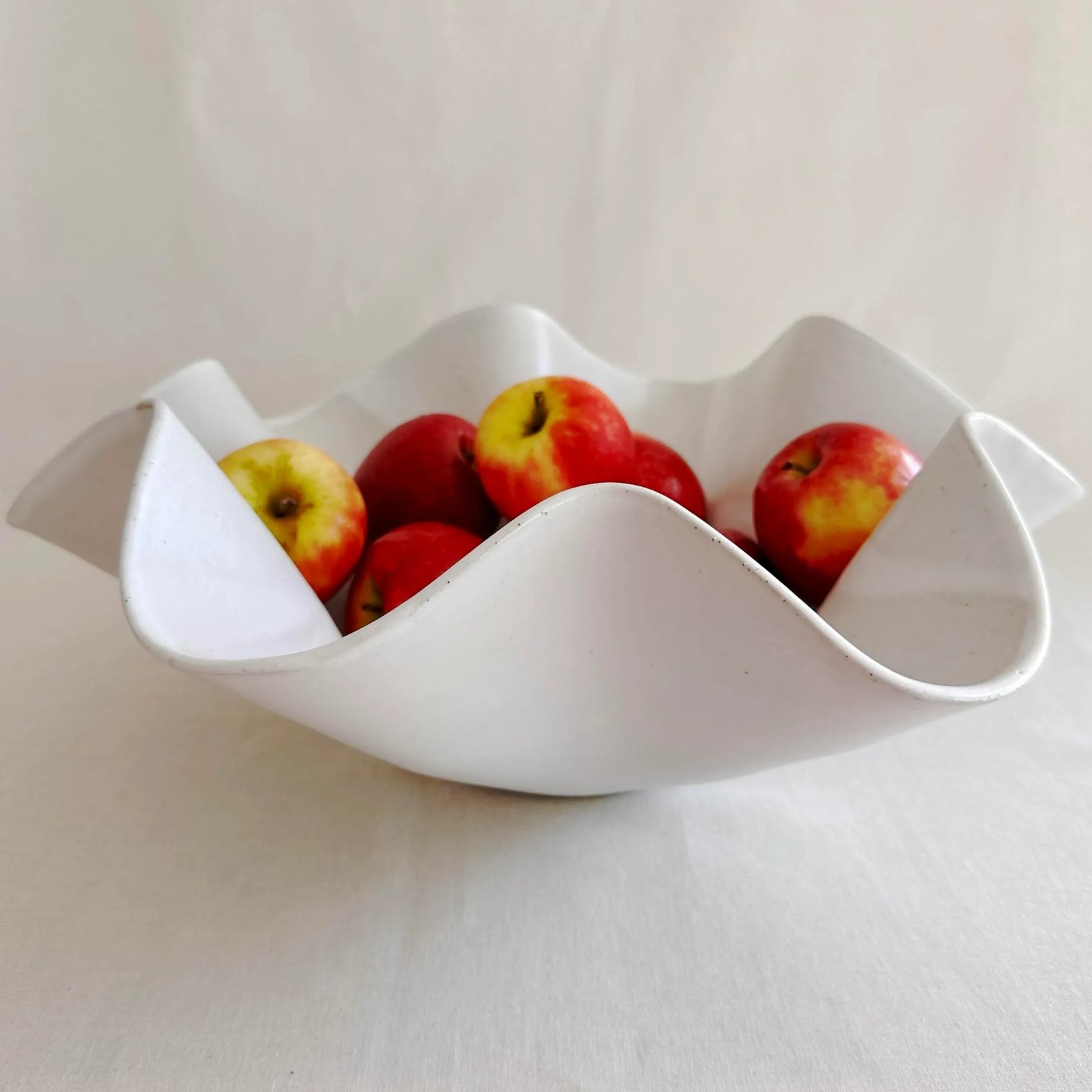 Extra Large White Wave Bowl - Decorative Ceramic – Polly Barton Ceramics