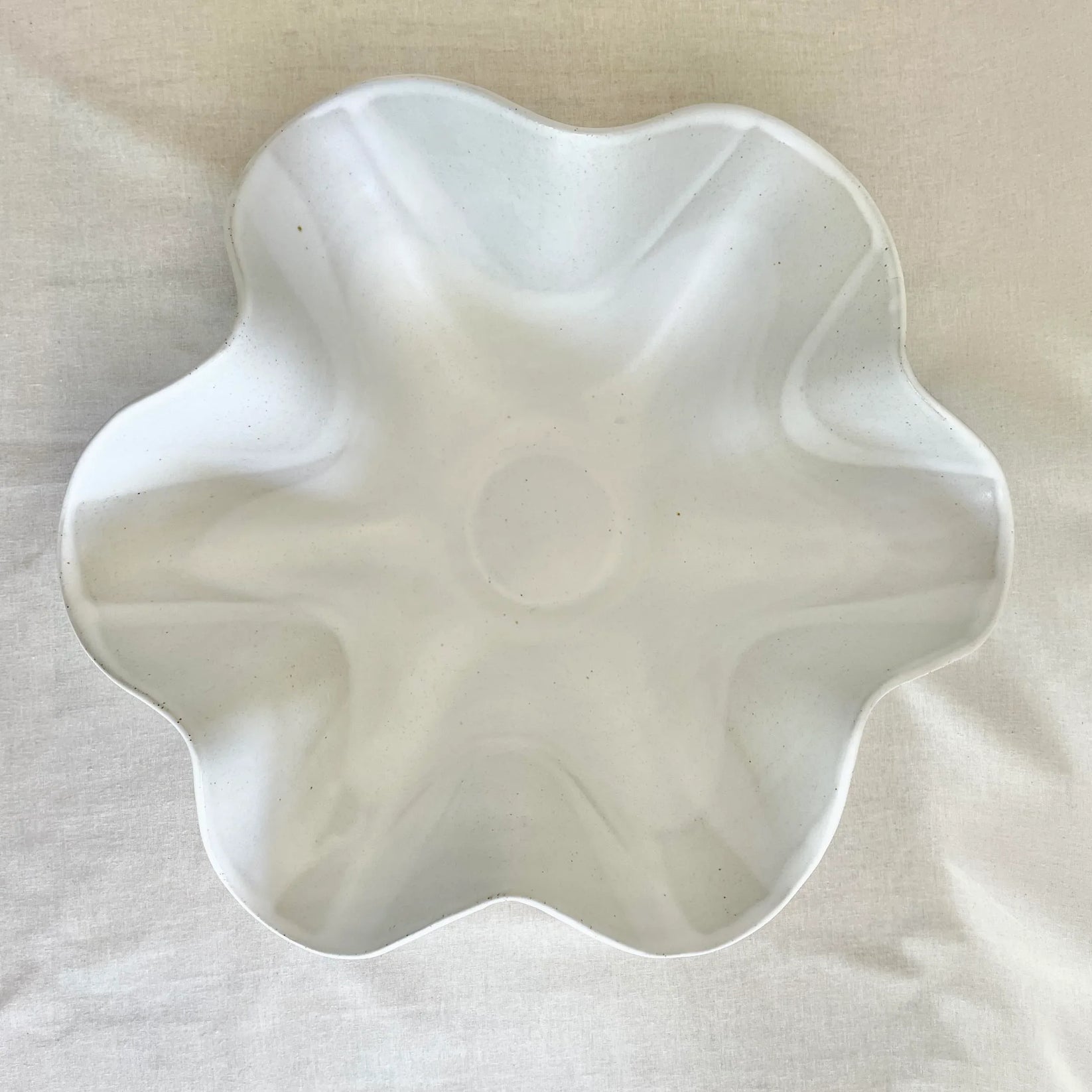 Extra Large White Wave Bowl - Decorative Ceramic – Polly Barton Ceramics